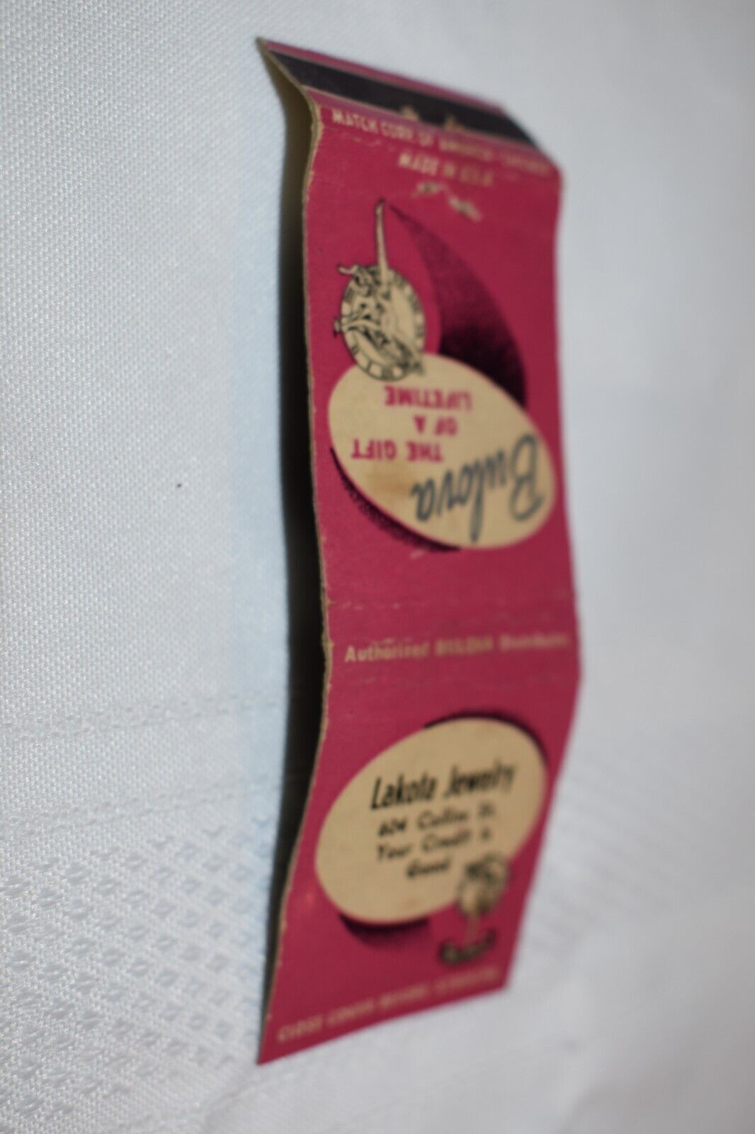 Bulova the Gift of a Lifetime Lakota Jewelry 20 Strike Matchbook Cover ...