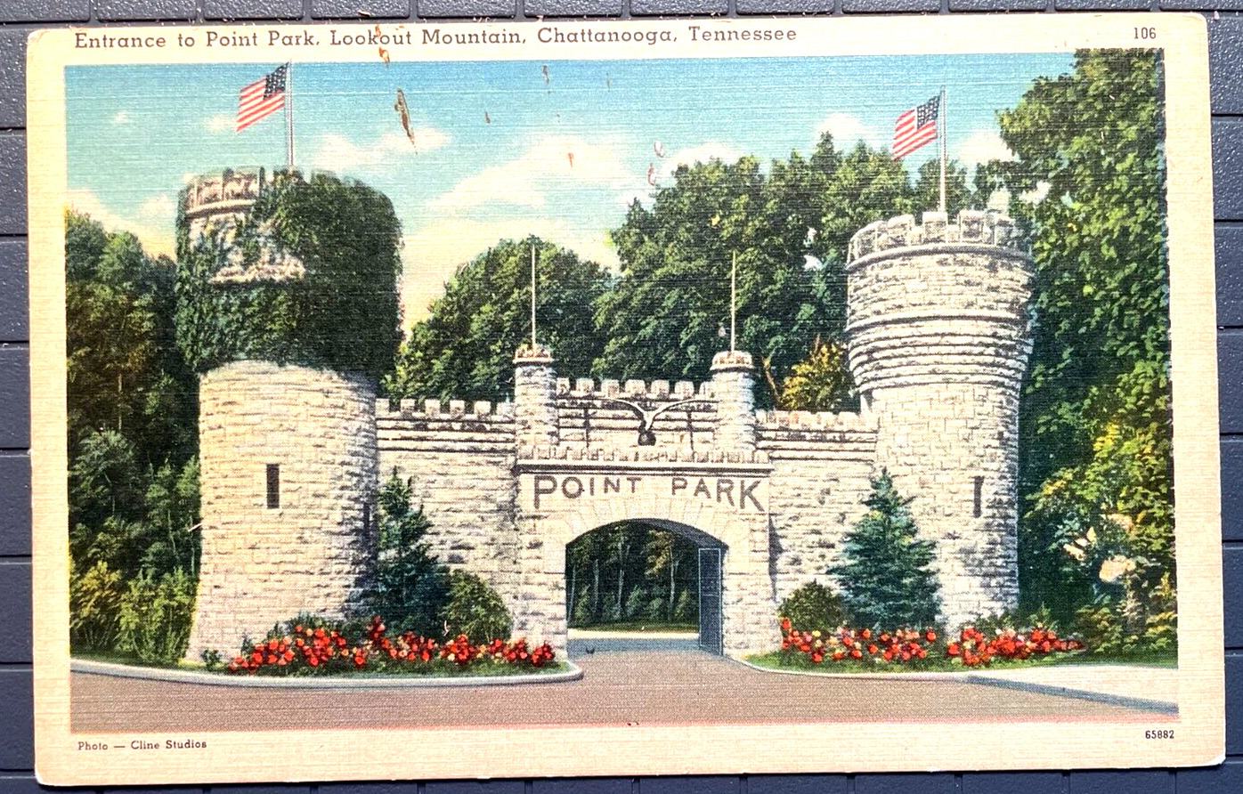 Vintage Postcard 1930-45 Entrance Point Park Lookout Mountain ...
