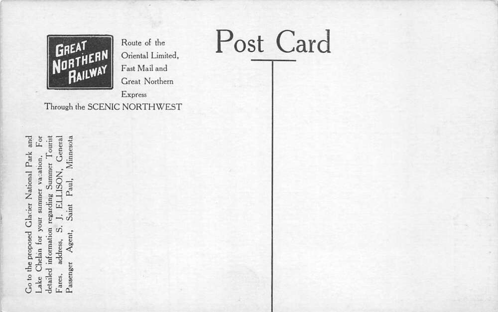 Glacier Park Montana Mt Sahale Summit Great Northern Ry Vintage ...