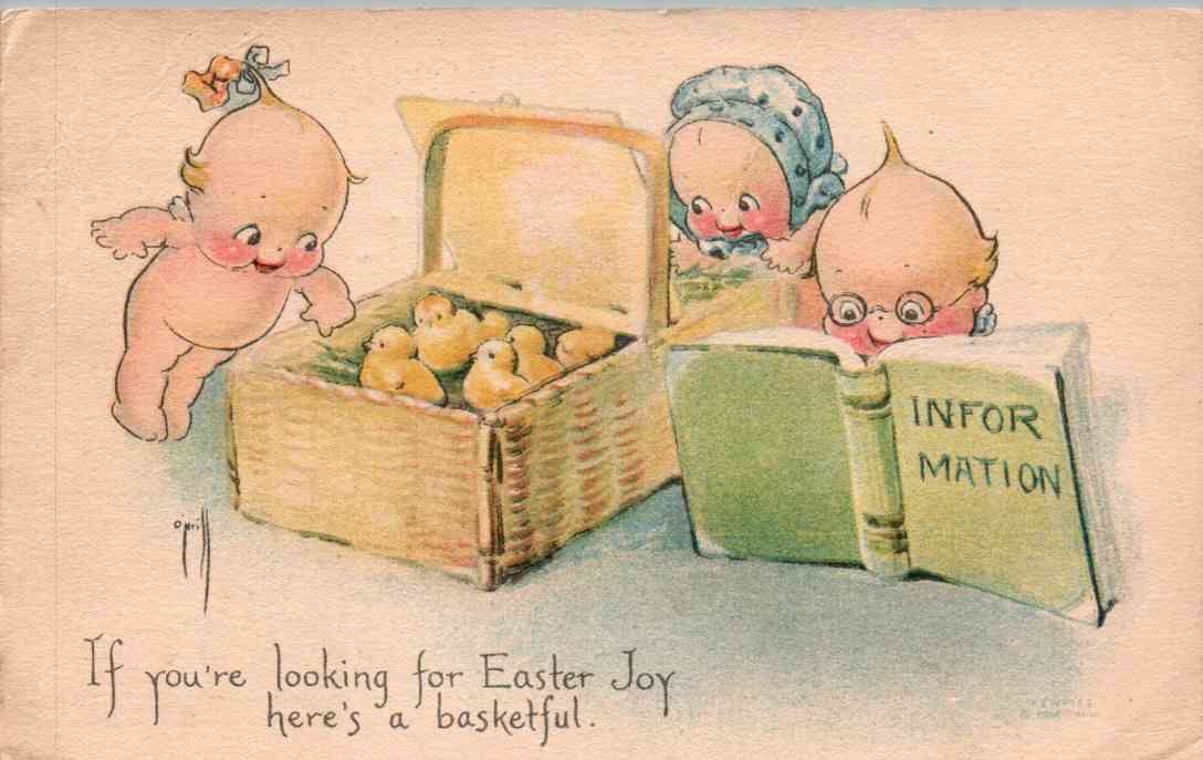 Easter - Here's a Basket full of Joy - Rose O'Neill Kewpie Children ...