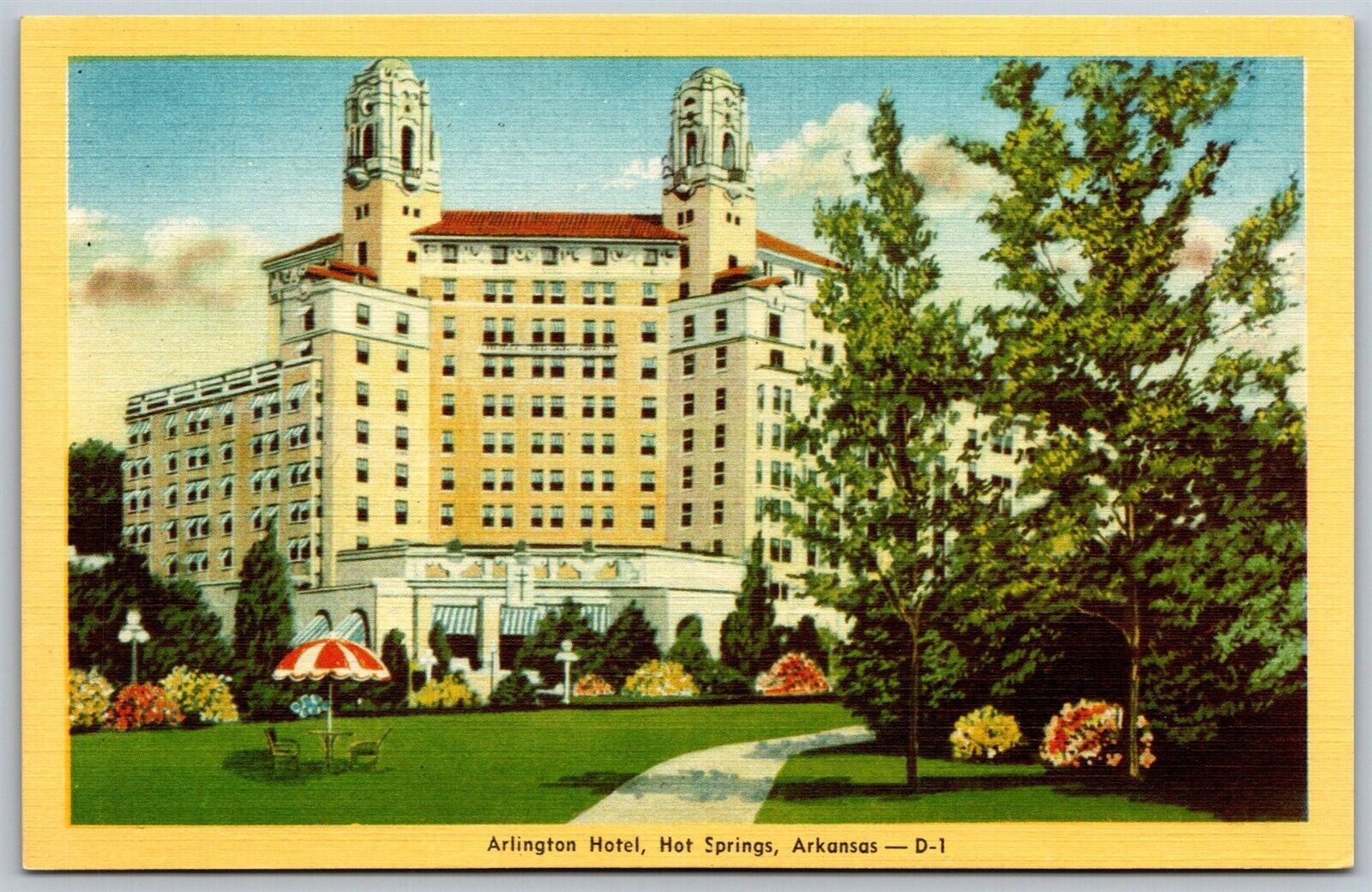 Vtg Hot Springs Arkansas AR Arlington Hotel 1930s Linen View Postcard ...