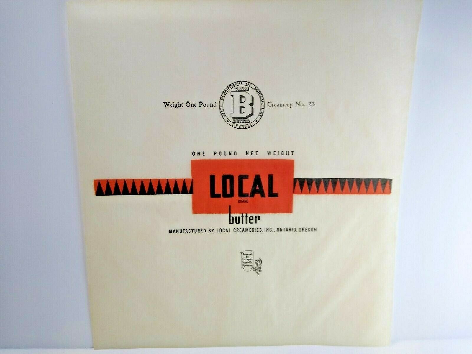 Butter Wrapper Local Brand Red Black One Pound Label Original Circa ...