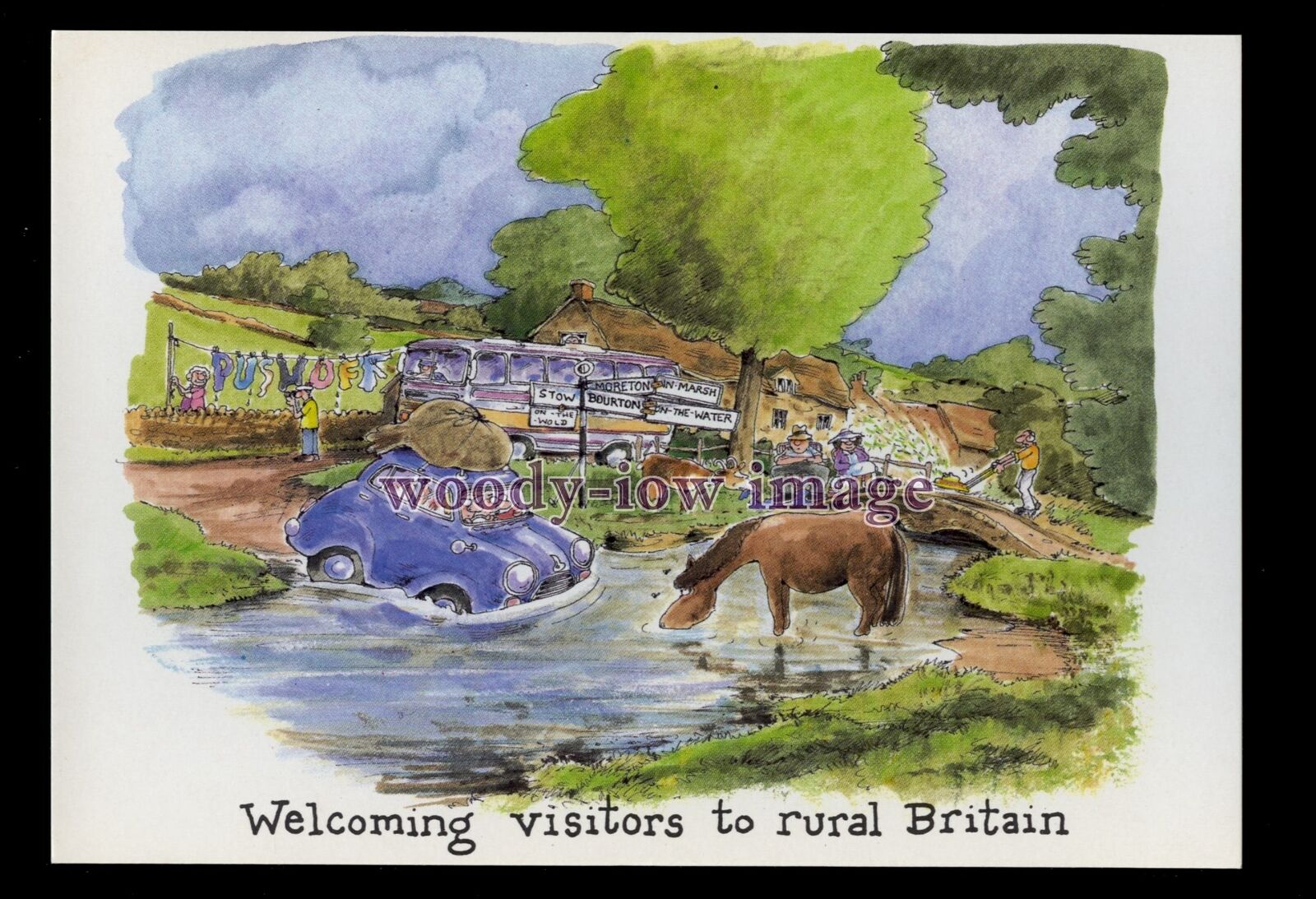 BES116 - One way to welcome Visitors to Rural Britain - comic postcard ...