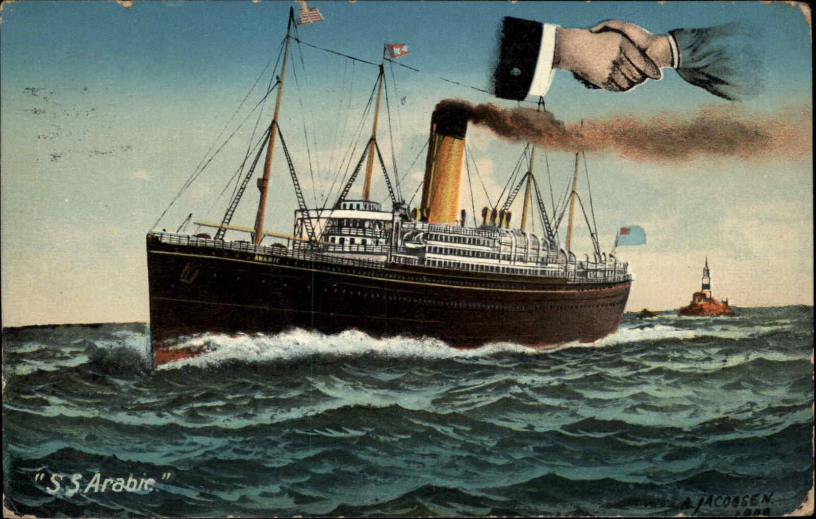 SS Arabic Hands Across The Sea c1900s-10s Postcard | Other / Unsorted ...