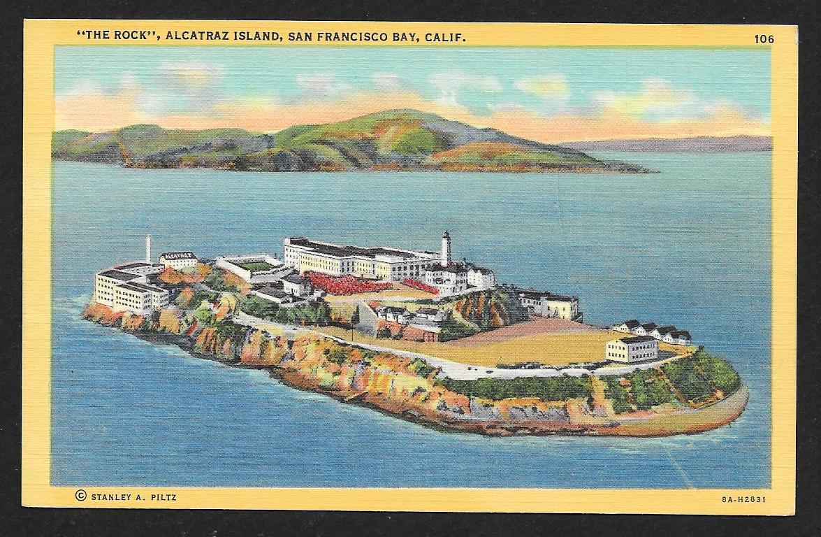 Birds-Eye View Alcatraz San Francisco CA Unused c1938 | United States ...