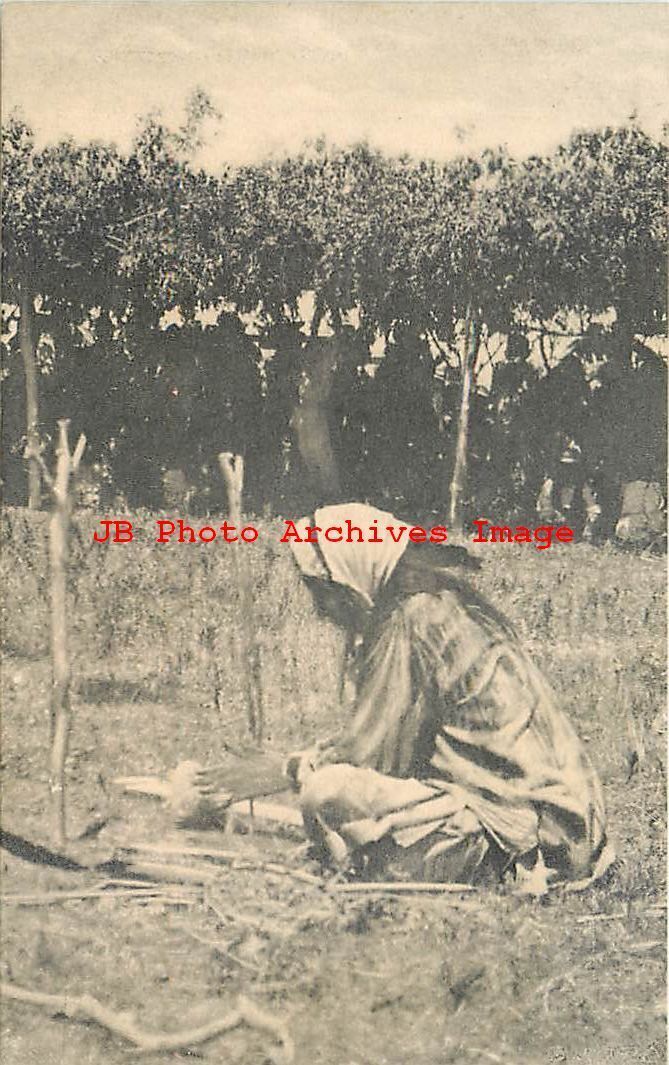 Native American Indian, Woman Starting Fire, J.A. Anderson No 124 ...