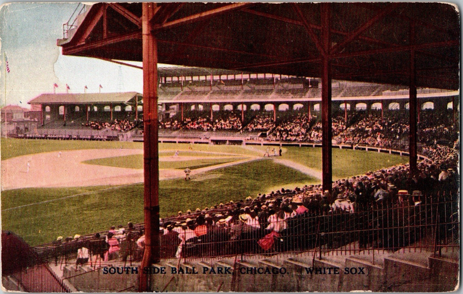 RARE SOUTH SIDE BALL PARK CHICAGO WHITE SOX baseball 1918 postcard JW15 ...