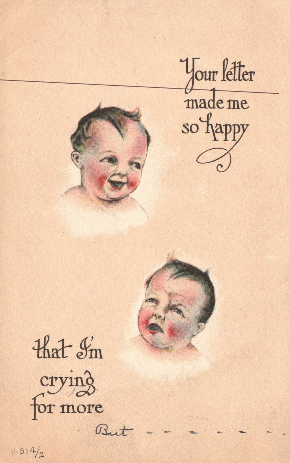 Vintage Postcard 1910's Your Letter Made Me So Happy That I'm Crying ...