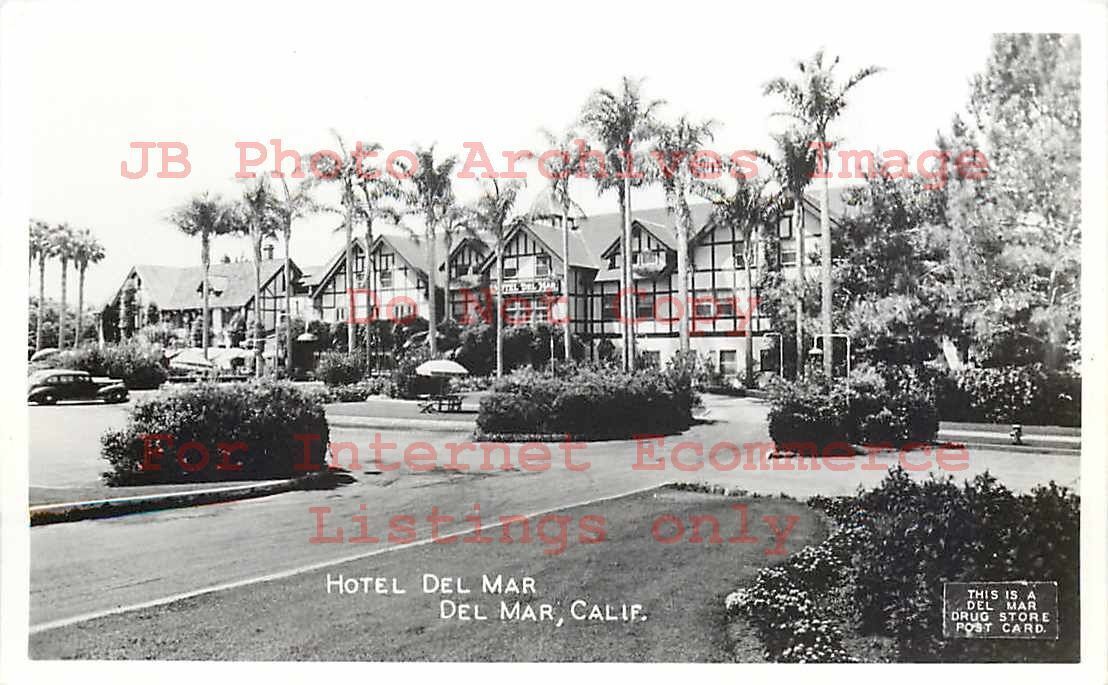 CA, Del Mar, California, RPPC, Del Mar Hotel, Exterior Scene, Photo ...