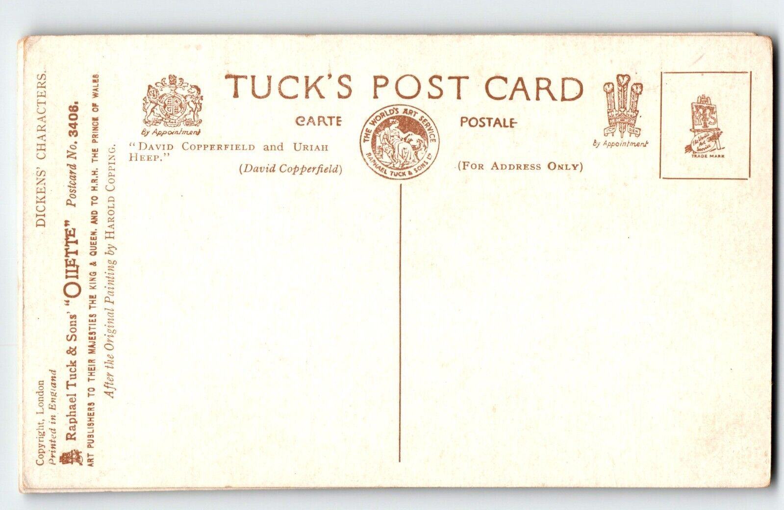 Charles Dickens Raphael Tuck Postcard 3406 David Copperfield Barkis ...