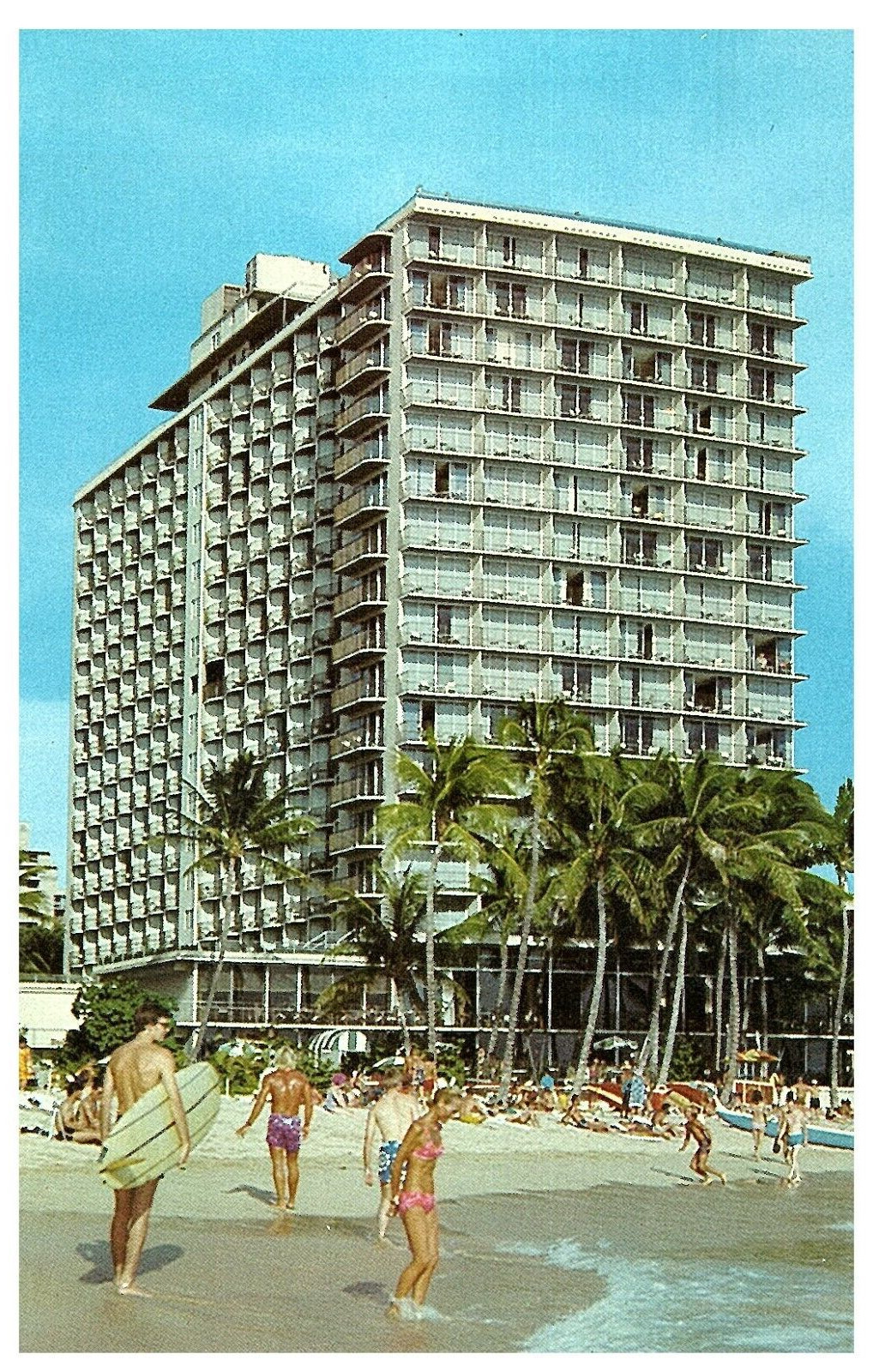 Outrigger Hotel Waikiki Beach w / Map Hawaii Postcard | United States ...