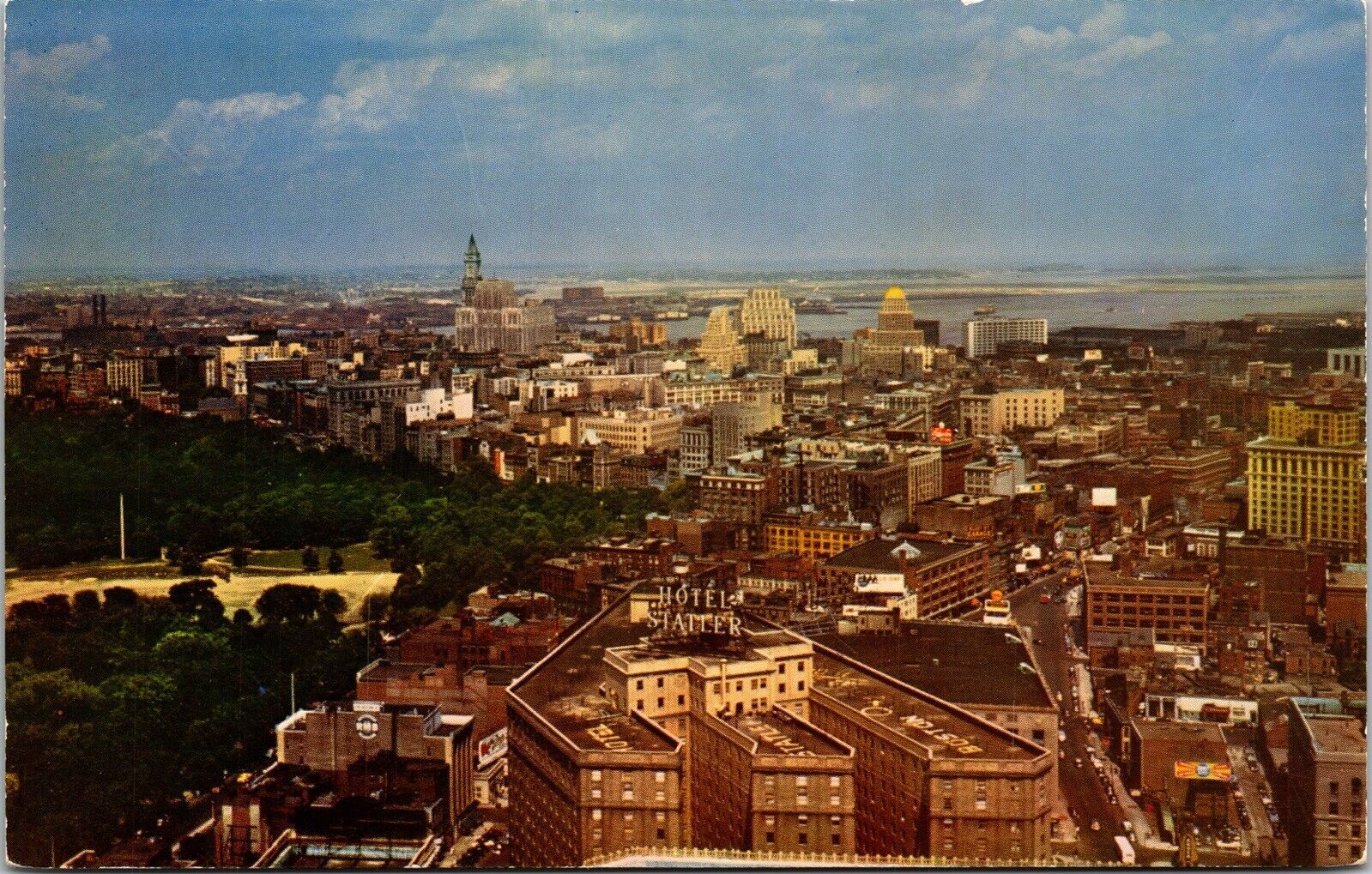 Boston Massachusetts Scenic Skyline & Harbor Birds Eye View Chrome ...