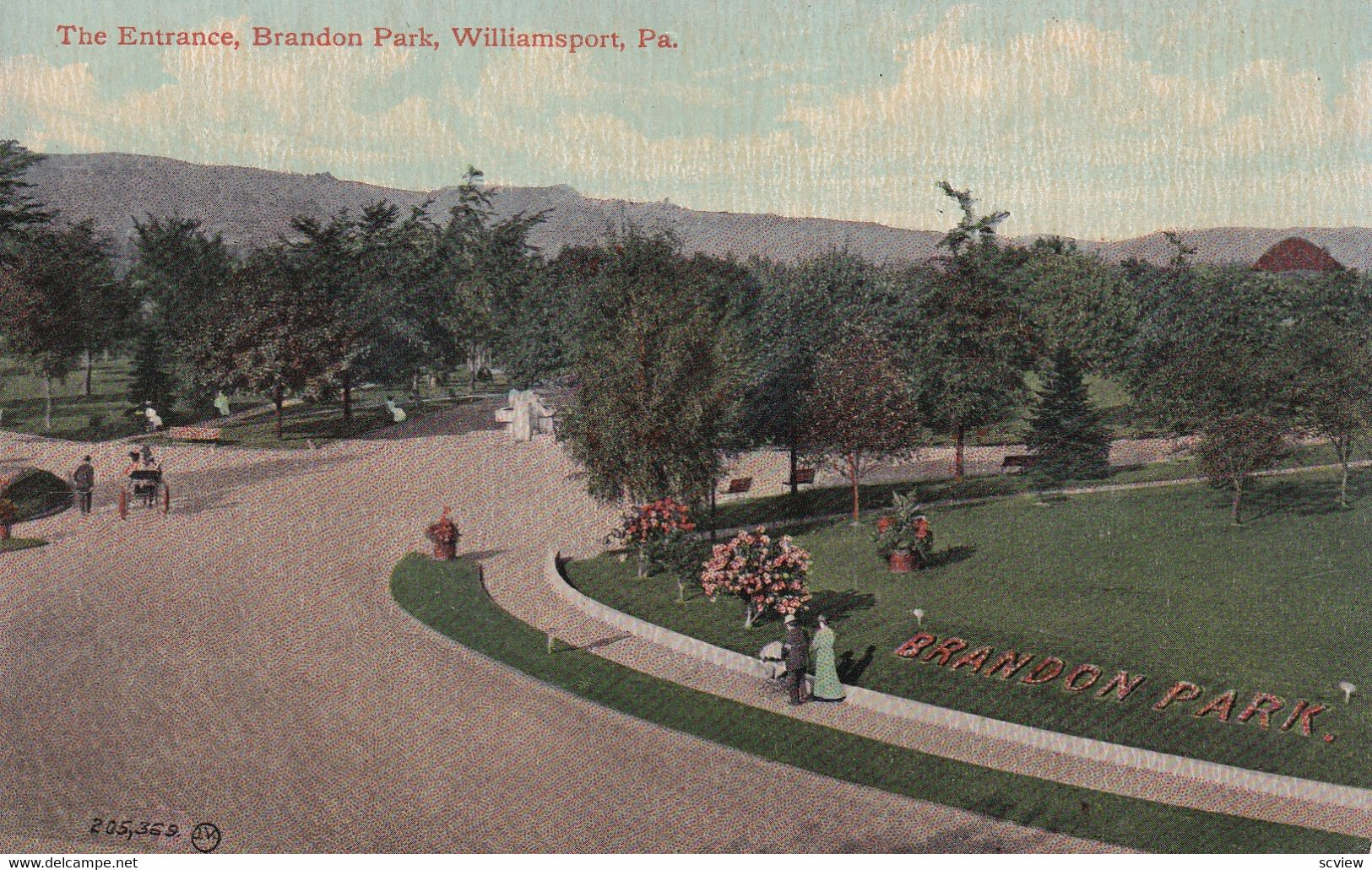 WILLIAMSPORT, Pennsylvania, 1900-1910s; The Entrance, Brandon Park ...