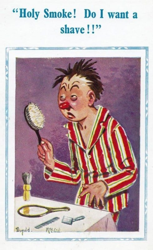 Hairbrush Covered In Puss Man Needing A Shave Disgusting Comic Humour ...