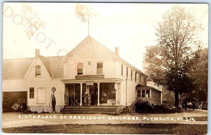 c1920s Plymouth, VT RPPC Post Office Cilley Store Real Photo Gulf Gas ...