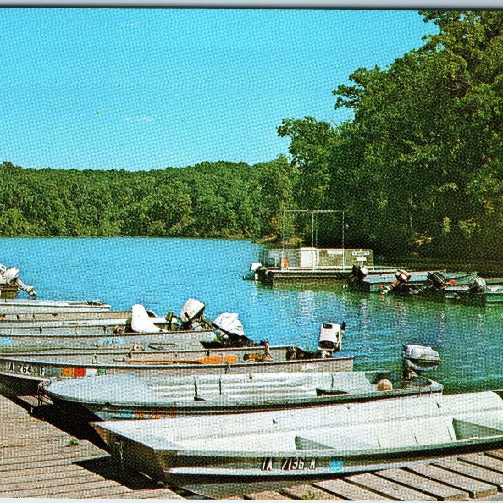 c1960s New London / Burlington, IA Geode State Park Boats Outboard ...