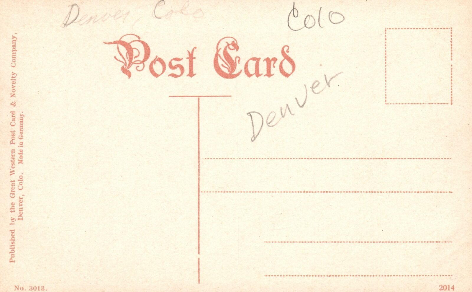 Vintage Postcard 1910's Memorial City Park Denver Colorado Great ...