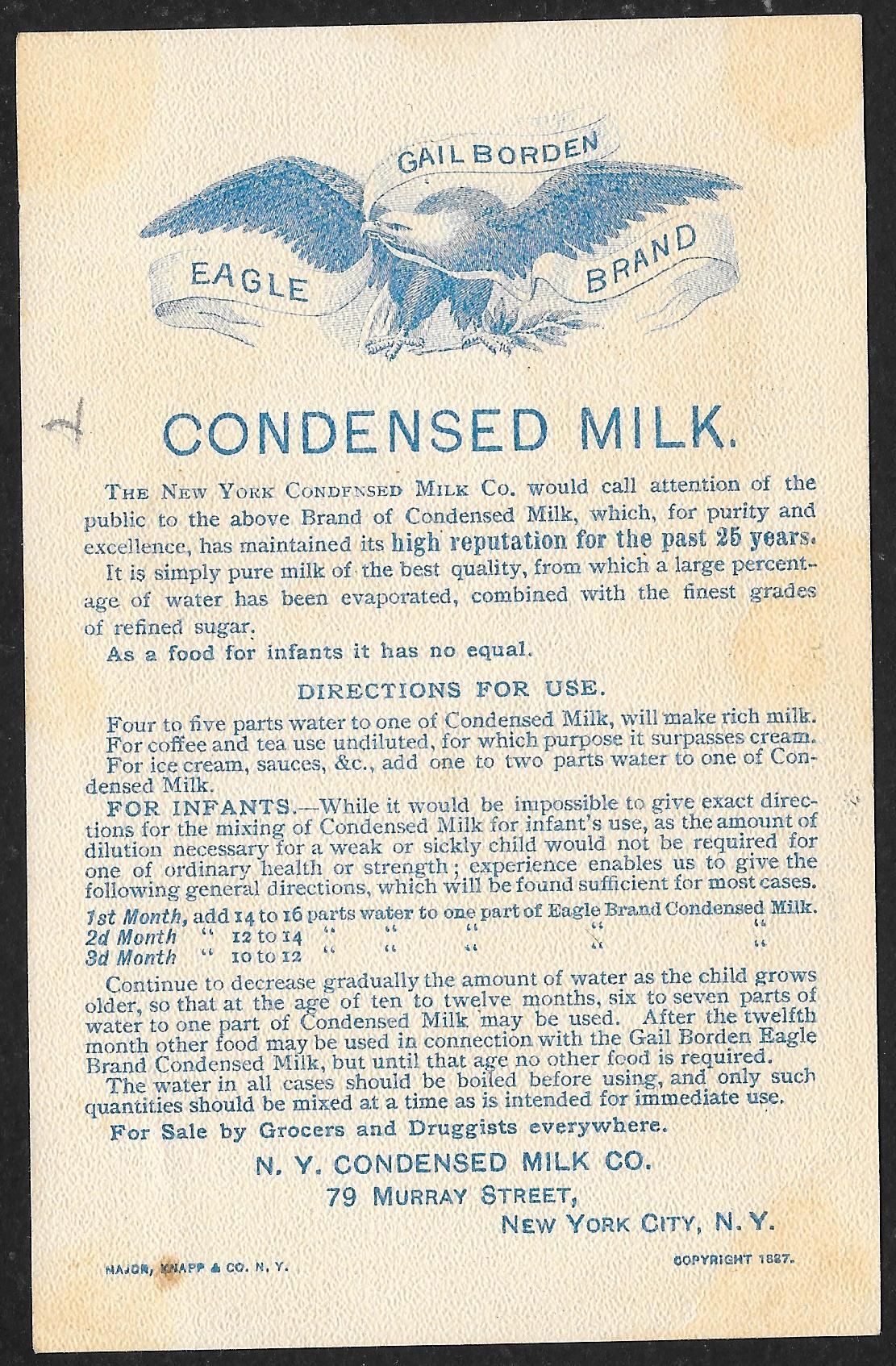VICTORIAN TRADE CARD Borden Condensed Milk Two Kids With White Bonnets ...