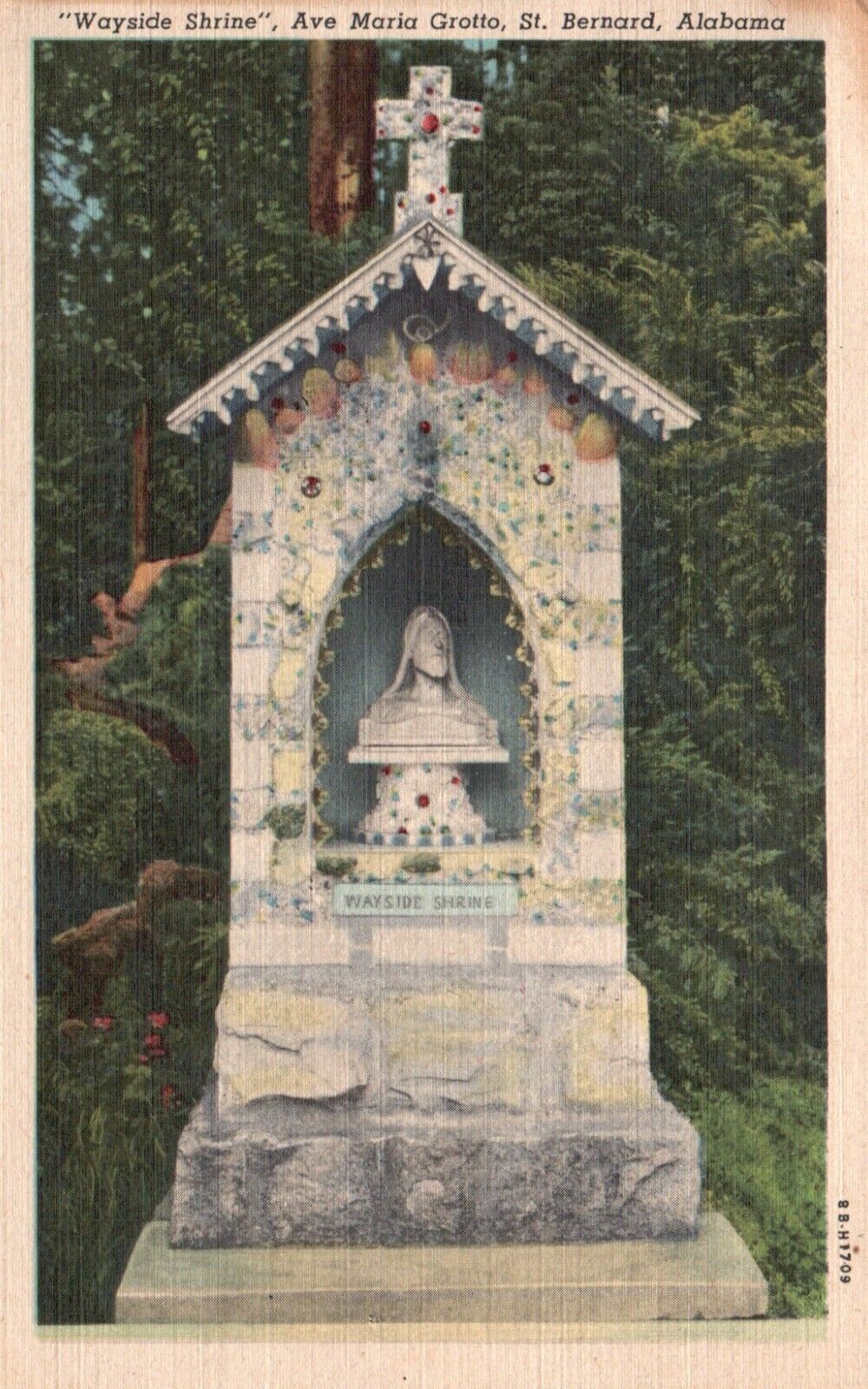 Postcard AL St Bernard Wayside Shrine Ave Maria Grotto 1955 Vintage PC ...