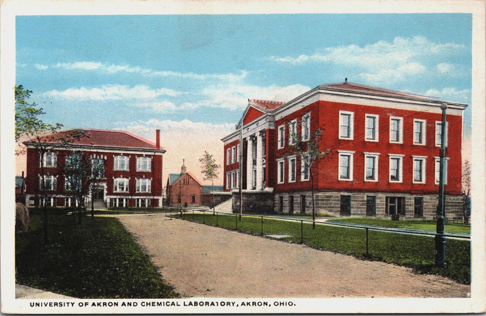University Of Akron And Chemical Laboratory Akron Ohio Vintage Postcard ...