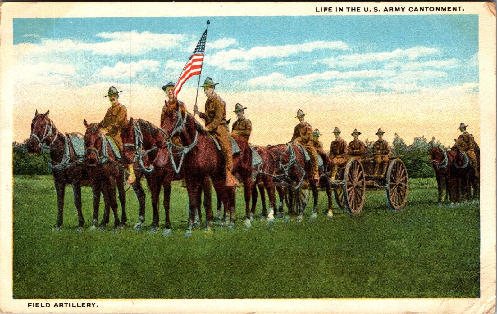 WWI Field Artillery Life In The US Army Cantonment Vintage Postcard ...