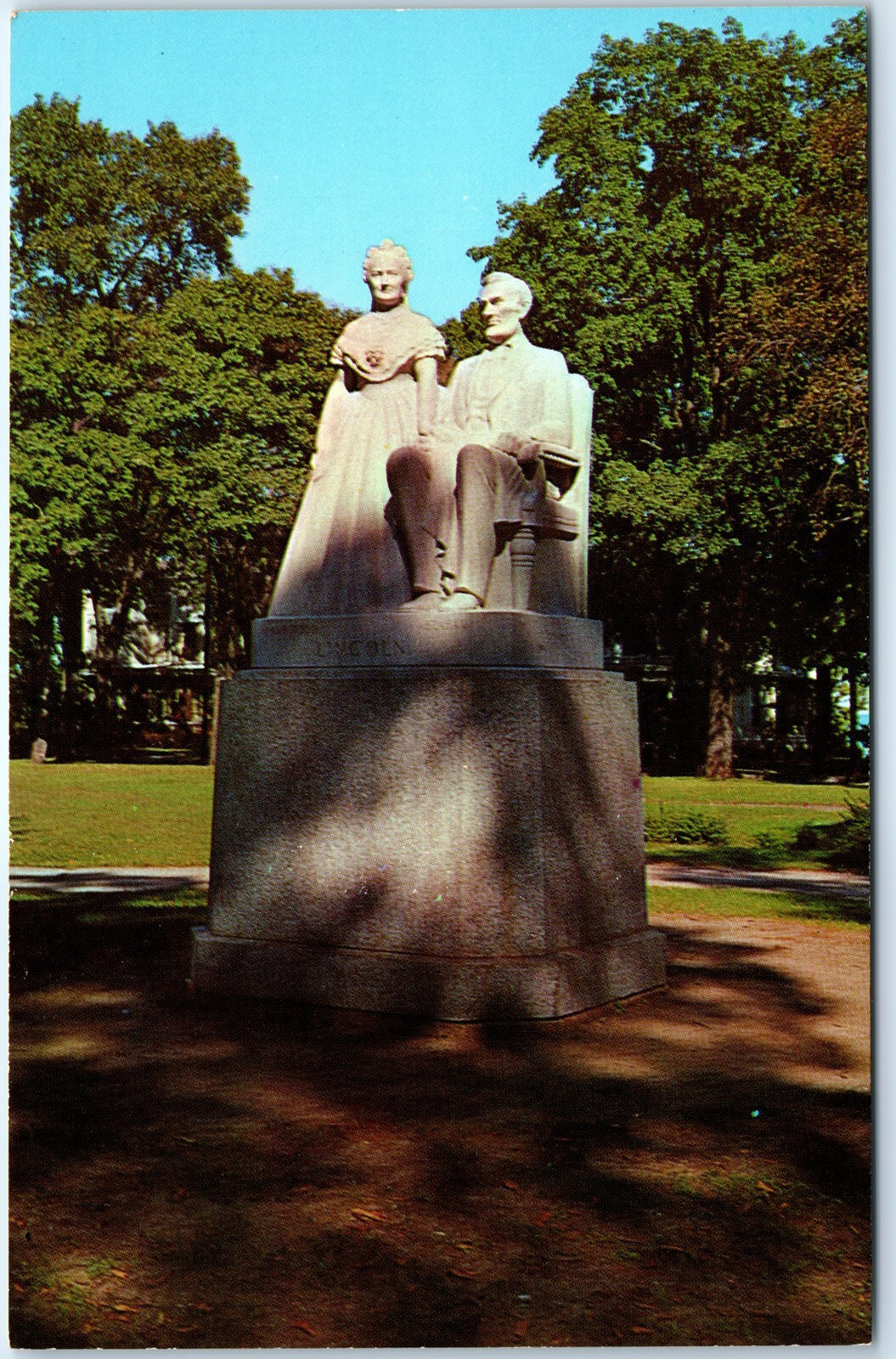 c1960s Racine WI Abraham Lincoln Todd Statue Monument East Park Chrome ...