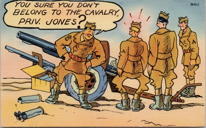 Soldiers Army Comic Calvary Private Jones Military Artillery UNUSED ...