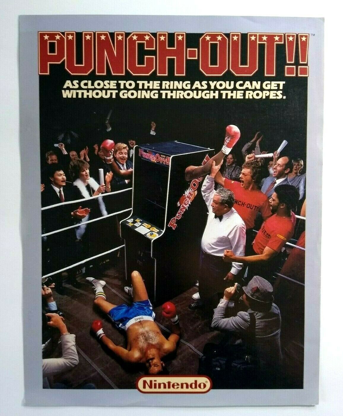 Punch Out Arcade FLYER Original 1984 Video Game Art Print Retro Boxing ...