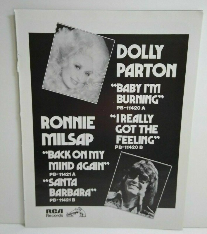 Dolly Parton Baby I'm Burning I Really Got The Feeling Magazine Advertising AD | Ephemera ...