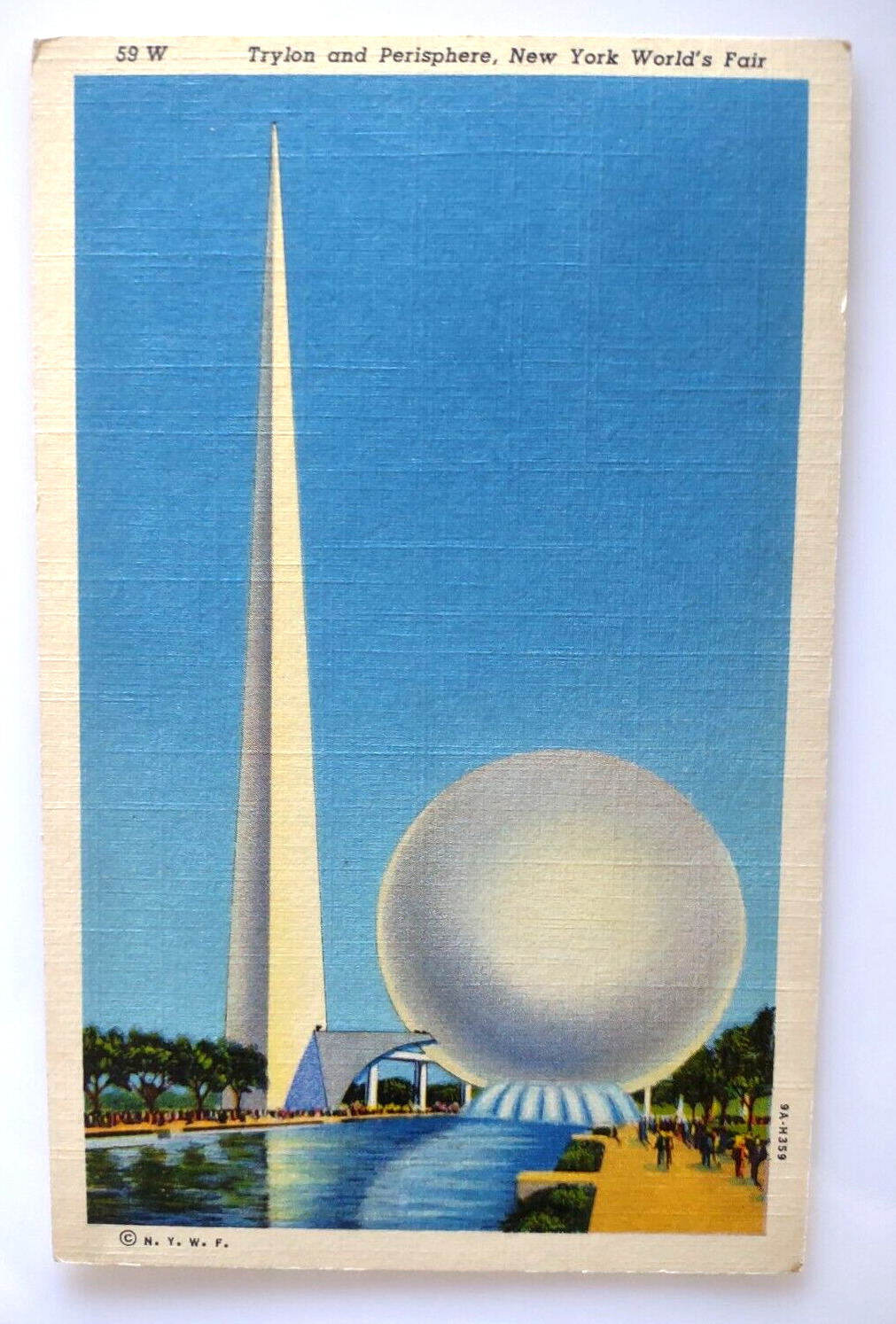 New York Worlds Fair Postcard Trylon & Perisphere Linen Vintage 1939 ...
