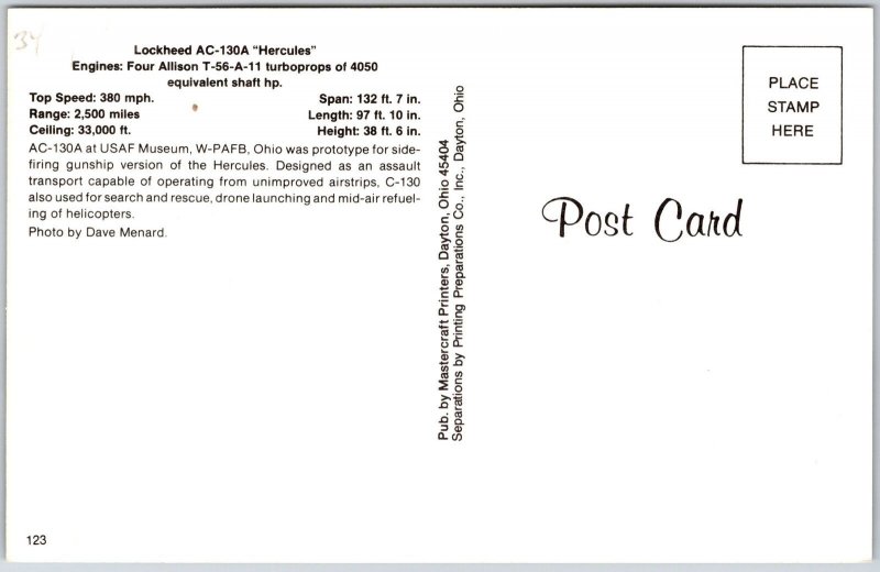 Lockheed AC 130A Hercules Prototype Side Firing Gunship Aircraft ...