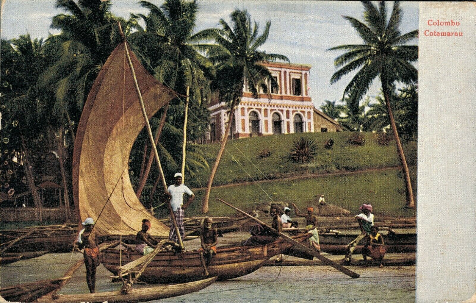 Sri Lanka Ceylon Colombo Cotamaran Catamaran Ethnic Native Boats 06.43 ...