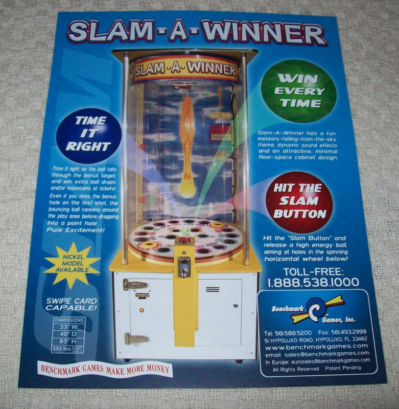 Benchmark Slam a Winner Arcade Game Flyer Brochure | Ephemera - Other ...