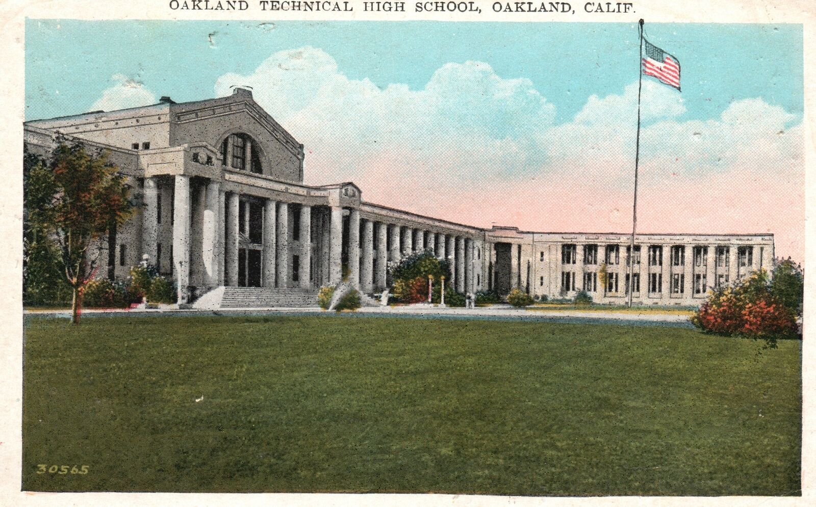 Vintage Postcard Oakland Technical High School Building Oakland ...
