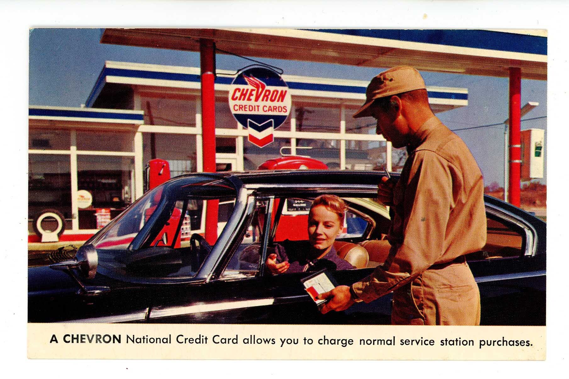 Gas Station - Chevron Advertisement for Credit Card ca 1960 | Topics ...