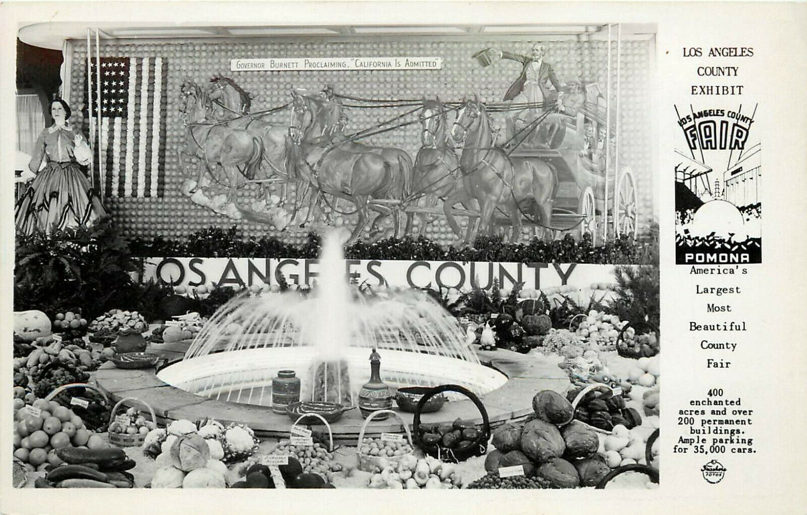 1950 Frashers RPPC Los Angeles County Fair Pomona Display CA Admission ...