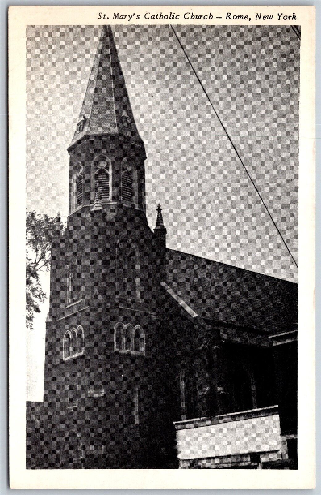 Vtg Rome New York NY St Mary's Catholic Church 1950s View Old Postcard ...