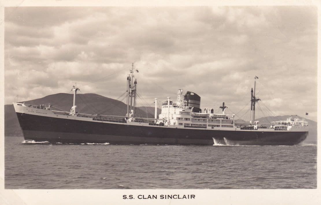 SS Clan Sinclair Scottish Scotland Line Ship Plain Back Postcard Photo ...