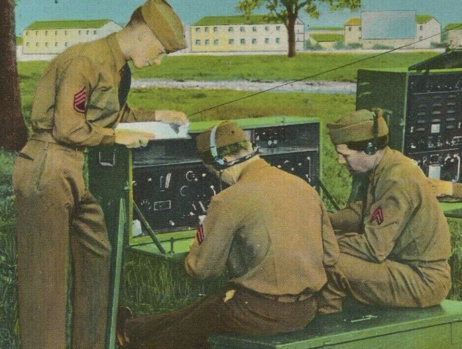WWII 1940s Field radio unit in operation US Army Camp Crowder Missouri ...
