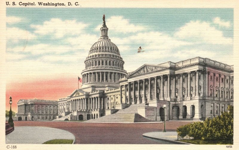 Vintage Postcard 1920's United States Capitol Building Washington DC ...