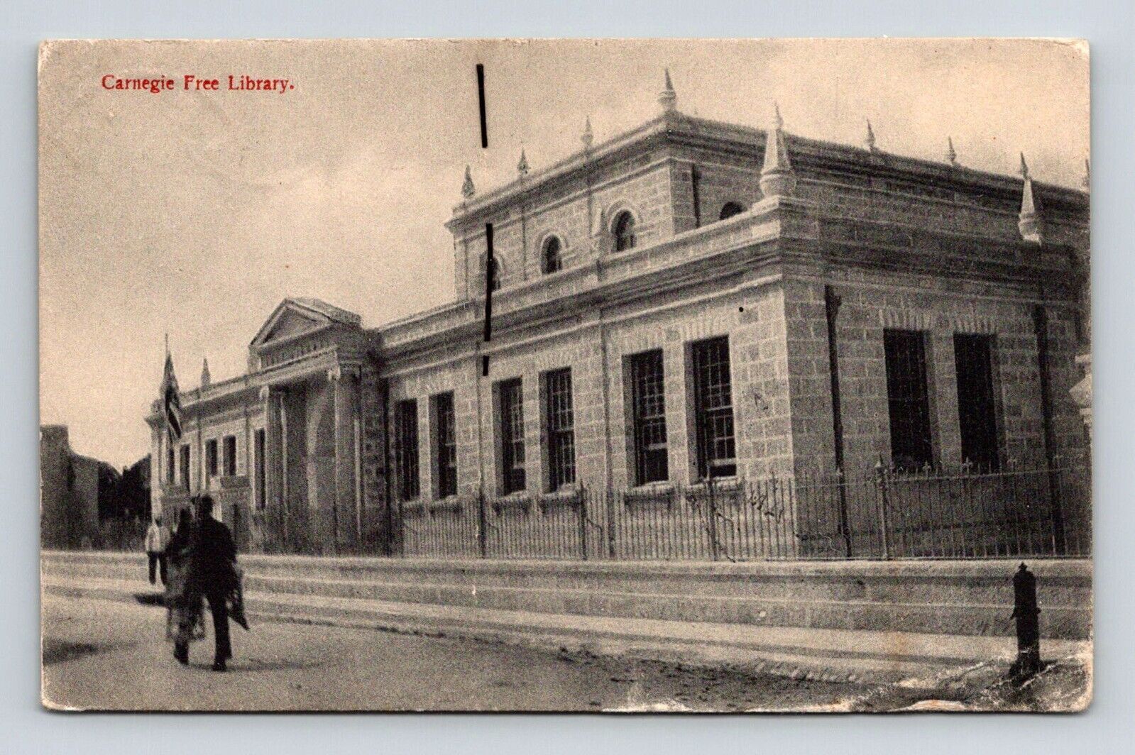 Carnegie Free Library Antique Postcard PM WOB Note DB 1 Penny Barbados ...