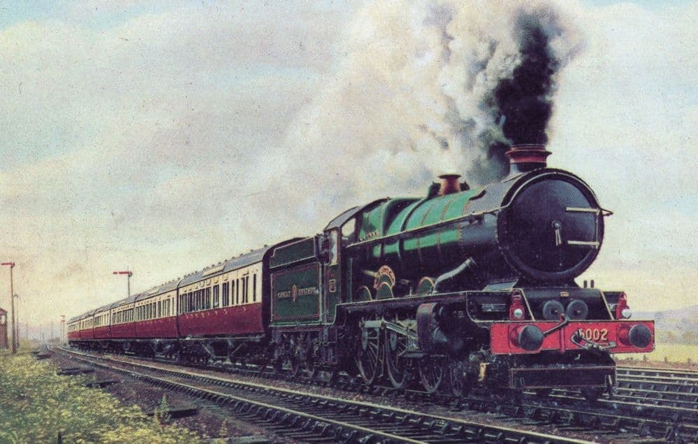 GWR Cornish Riviera Express Train at Reading King Class 4-6-0 Postcard ...