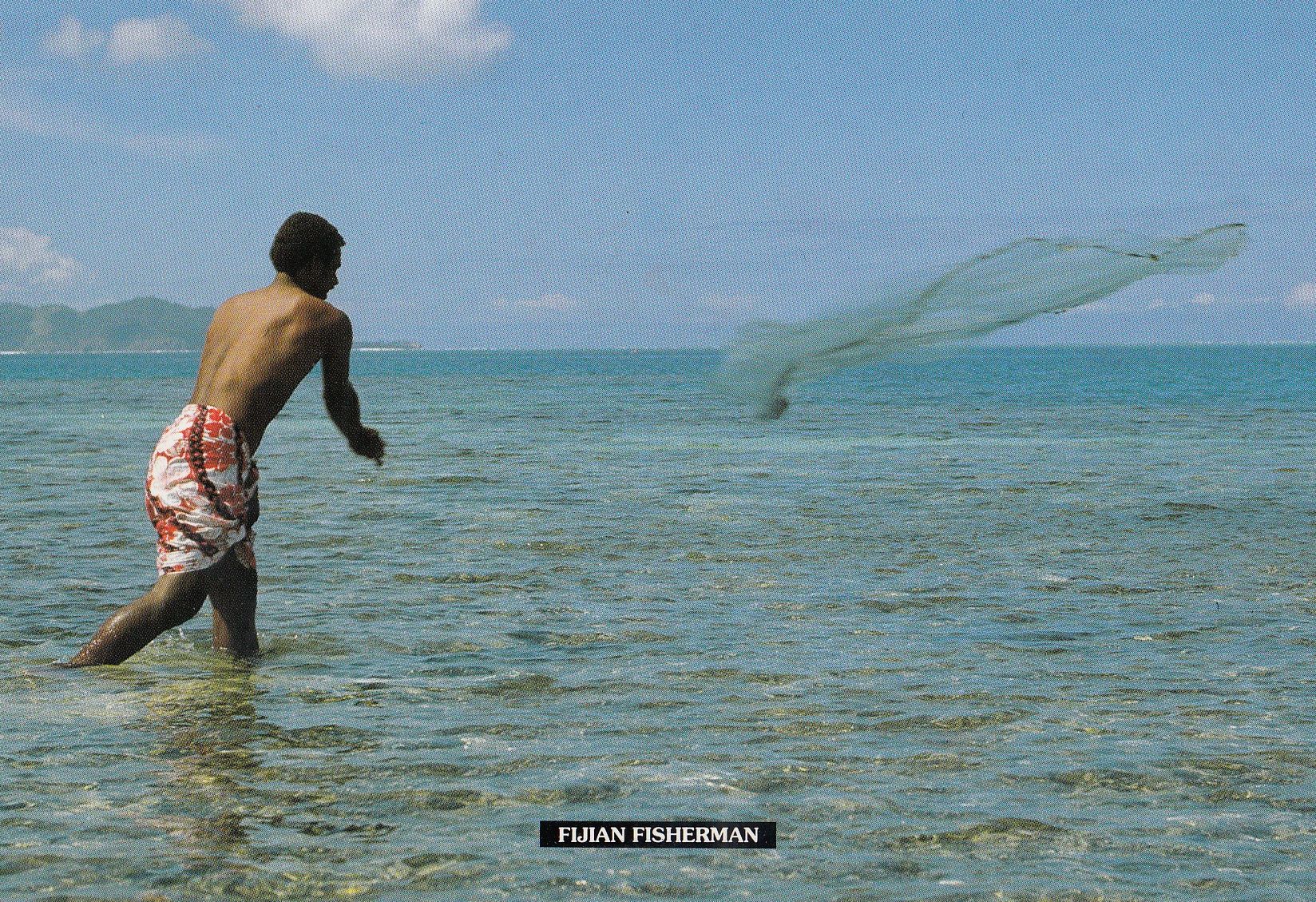 Fijian Fishermen Fishing Fiji Postcard | Australia & Oceania - Fiji ...