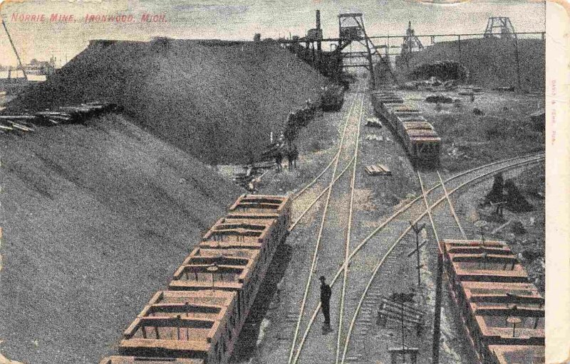 Norrie Mine Mining Rail Yard Ore Stacks Ironwood Michigan 1910c ...