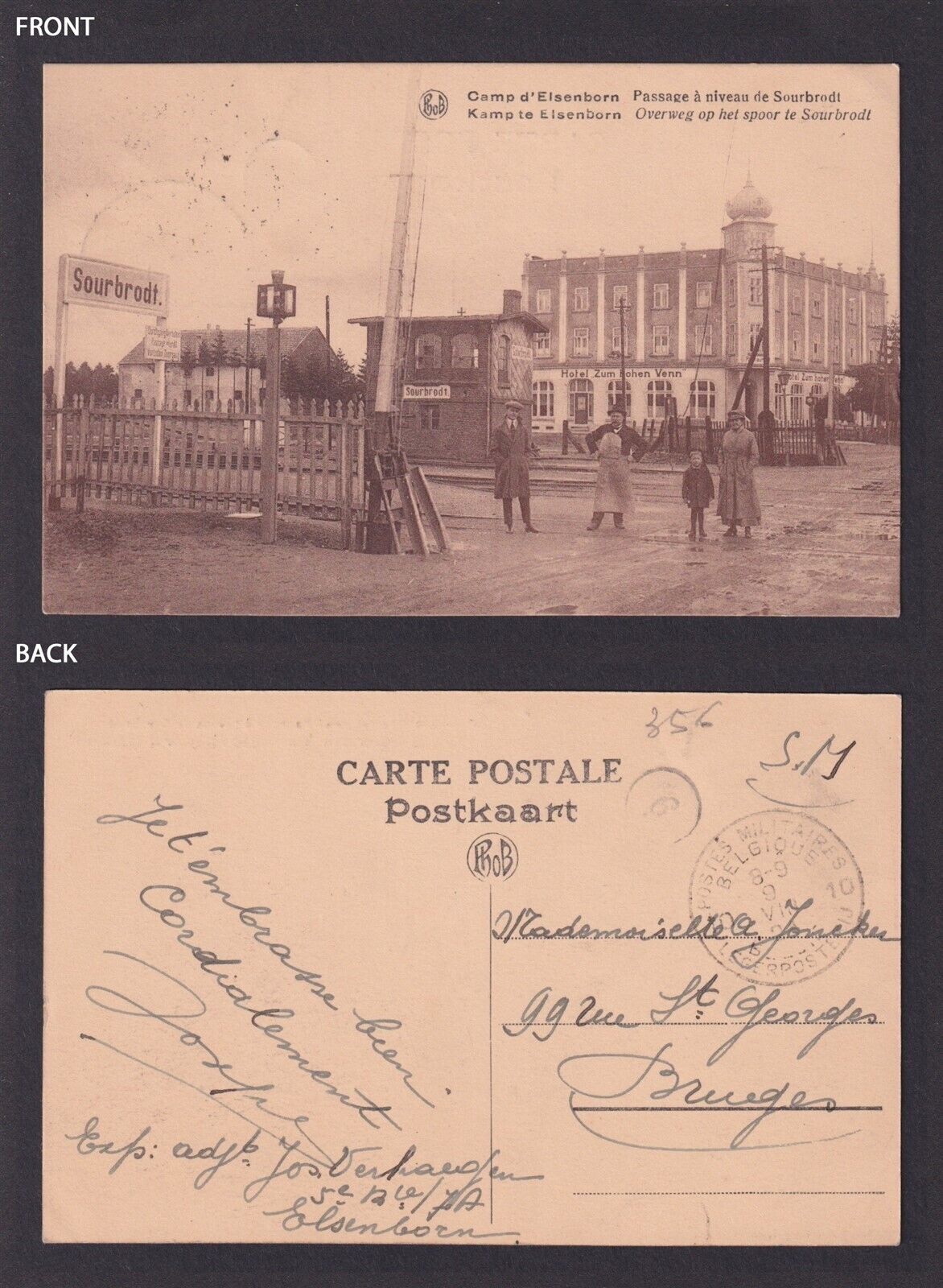 BELGIUM Postcard Camp d'Elsenborn (Elsenborn camp), Sourbrodt level ...