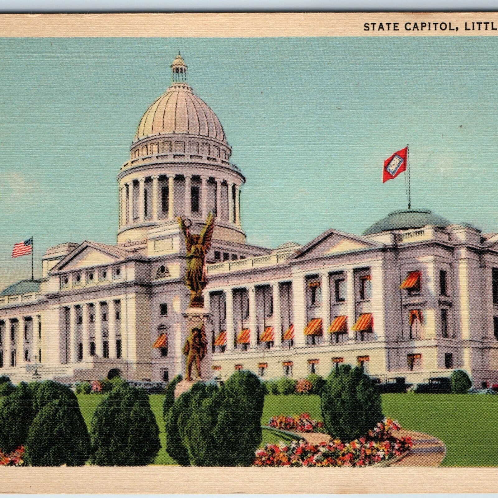 1932 Little Rock, AK State Capitol Building Monument Angel Soldier ...