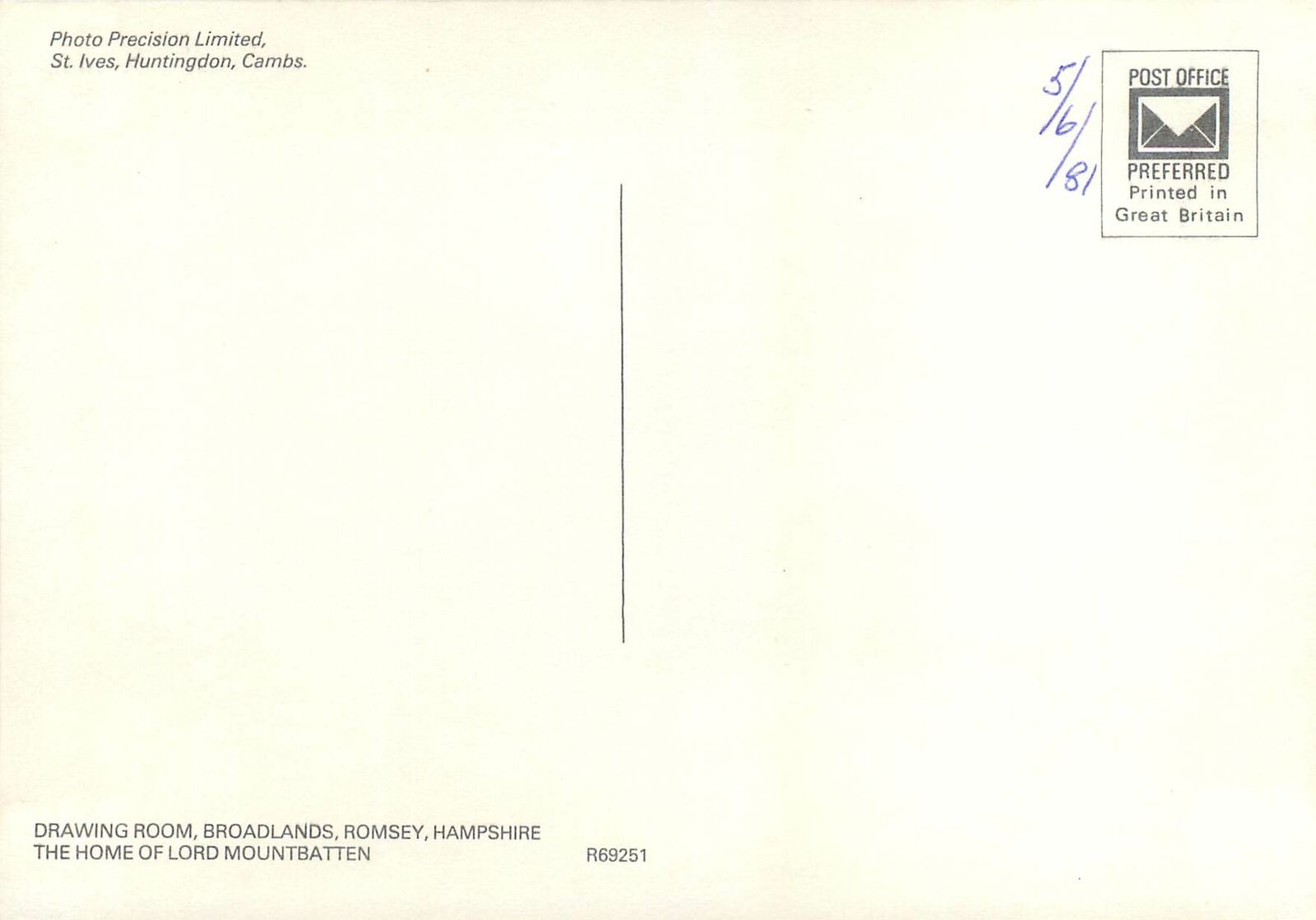 Postcard England Broadlands Romsey Residence of Lord Mountbatten ...