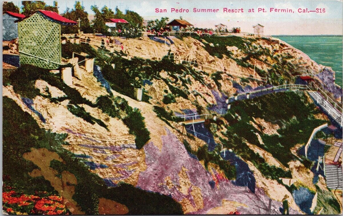 San Pedro Summer Resort at Point Fermin CA California Postcard H50 ...