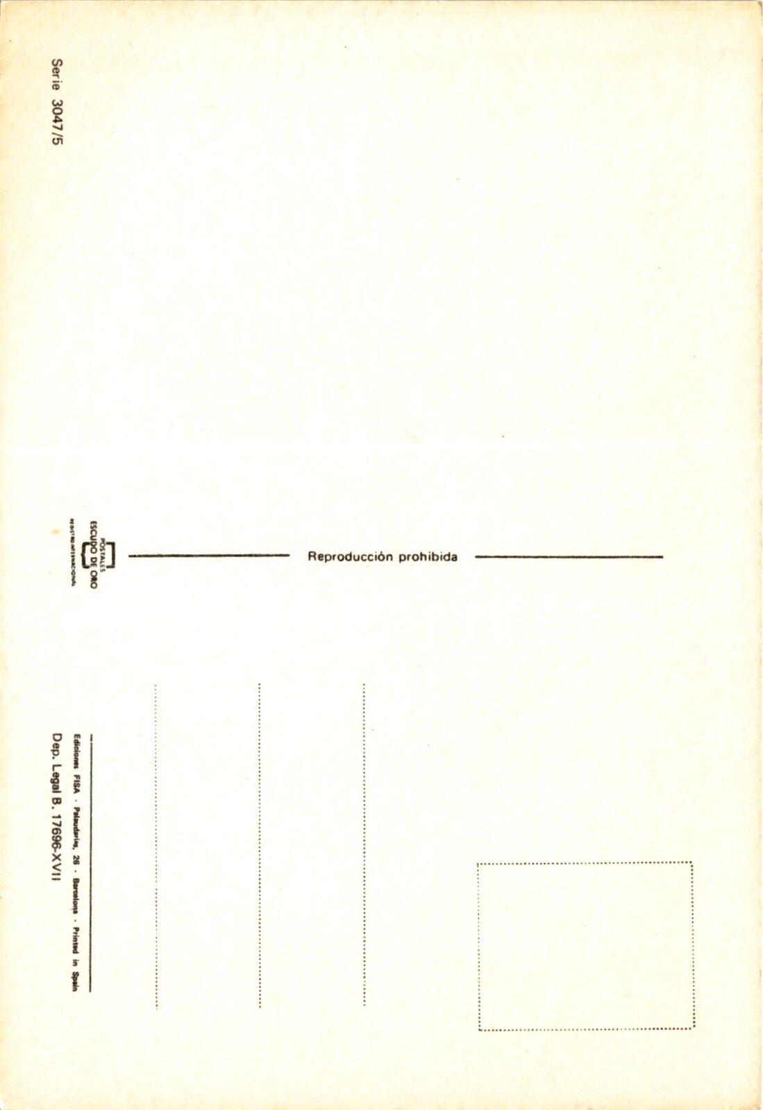 Series 3047/5, golden shield design, Ediciones FISA, Palaudarias ...