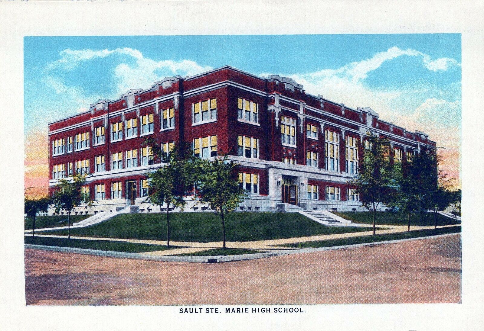 Vintage Continental Size Soft-Paper Picture Sault STE. Marie School ...